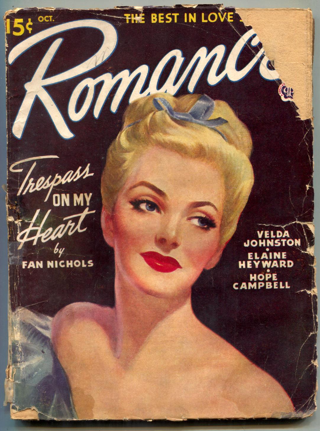 PULP: Romance Pulp October 1946- Trespass On My Heart FAIR | eBay