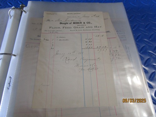 MINER & CO WILKES BARRE PA 1/2/1888 INV LETTER EPHEMERA BUY 3 FREE SHIP ...