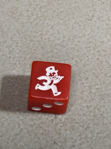 2007 Monopoly Speed Die Red with White Pips and Figures Hasbro | eBay