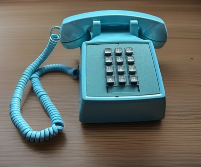 Vintage 1970s WESTERN ELECTRIC 2500DM BLUE Push Button Touch Tone Desk ...