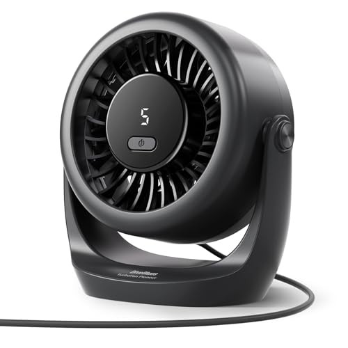 USB Desk Turbo Fan, Ultra-Quiet Mini Desk Fan, Powerful Wind, LED ...