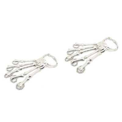 2pcs Skeleton Skeleton Skull Main Talon Talon Doigt Bracelet Bracelet ...