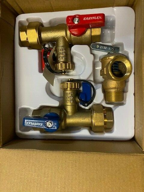 EasyFlex 3/4" Tankless Water Heater Isolation Valves Kit With Relief ...