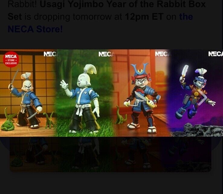 NECA USAGI YOJIMBO - Year of the Rabbit Action Figure 4 Pack Box SET IN ...