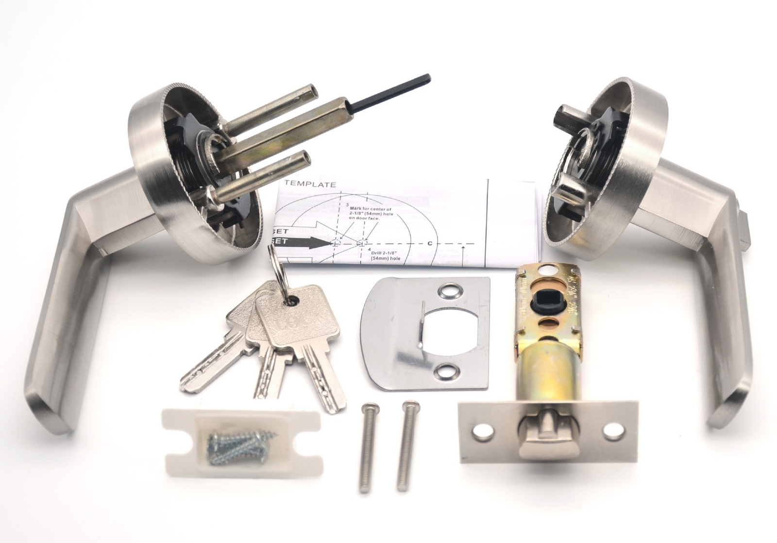 Entrance Door Handles Set Passage Entry Door Lock Knobs Privacy Locks ...