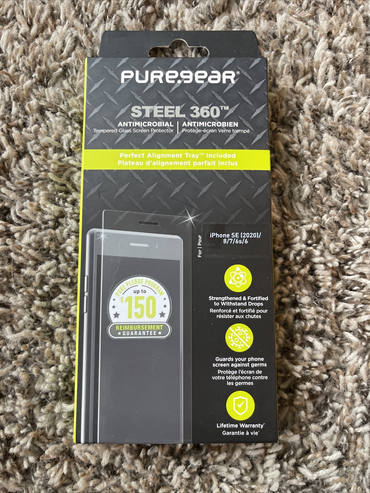 PureGear Steel 360 Tempered Glass Screen Protector for Apple iPhone ...