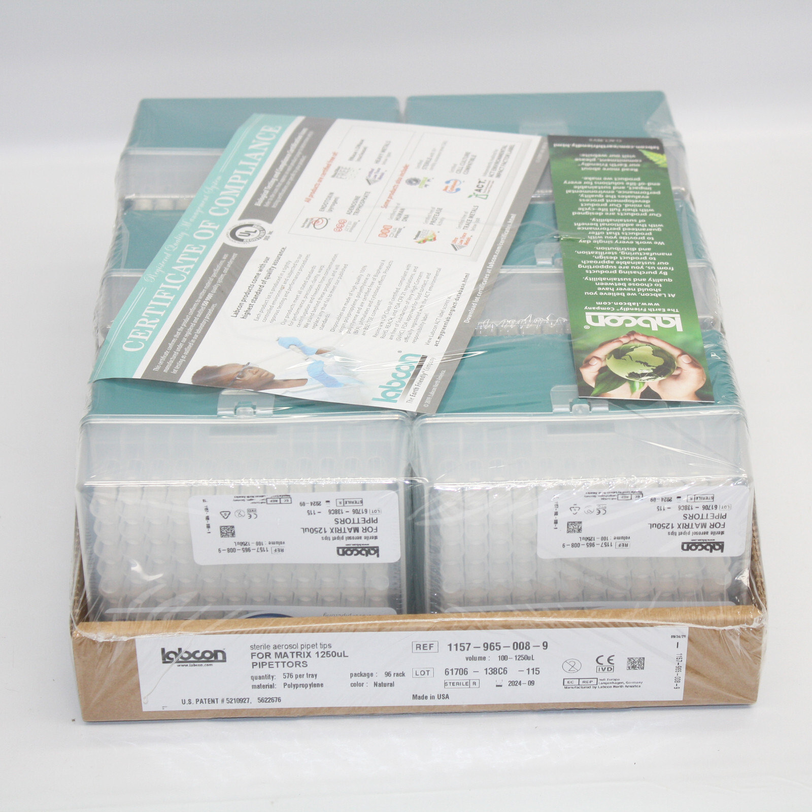 LABCON 1 Tray of 576 Sterile Aerosol Pipet Tips for MATRIX PIPETTORS 100-1250uL | eBay