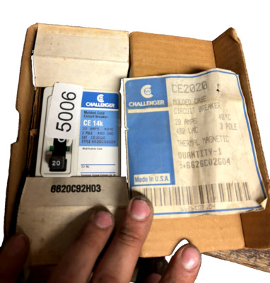 Challenger CE2020 Molded Case Circuit Breaker 20 Amps 480VAC 2 Pole | eBay