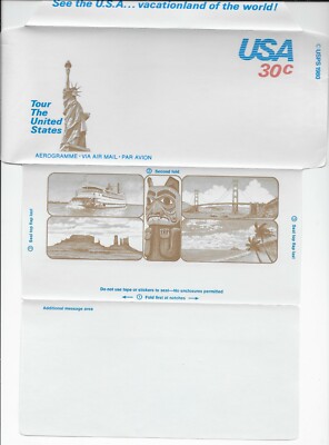E8680 US USA UNUSED AEROGRAMME USPS 1980 TOUR THE UNITED STATES | eBay