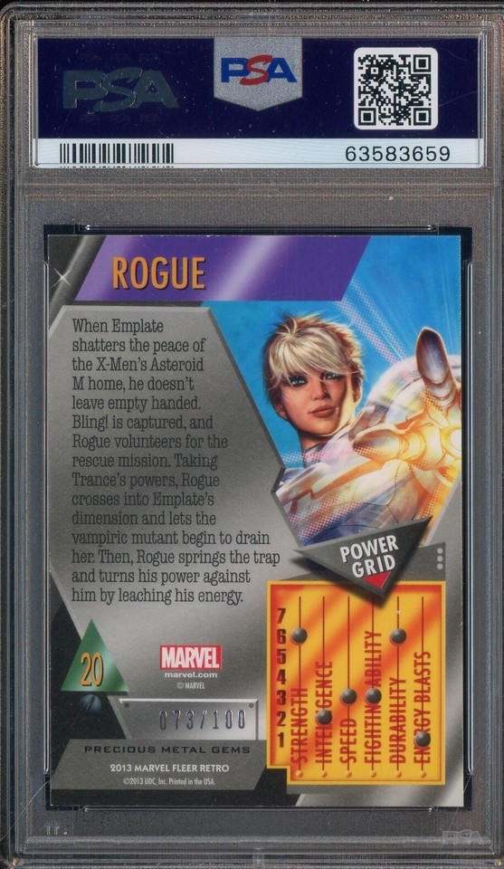 2013 Marvel Retro Precious Metal Gems PMG Red SETBREAK #20 Rogue /100 ...