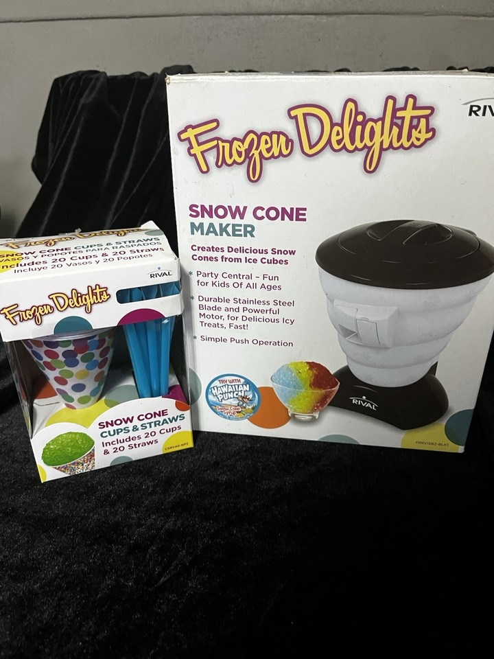 Rival Frozen Delights Snow Cone Maker Red White Ice Shaver Party ...