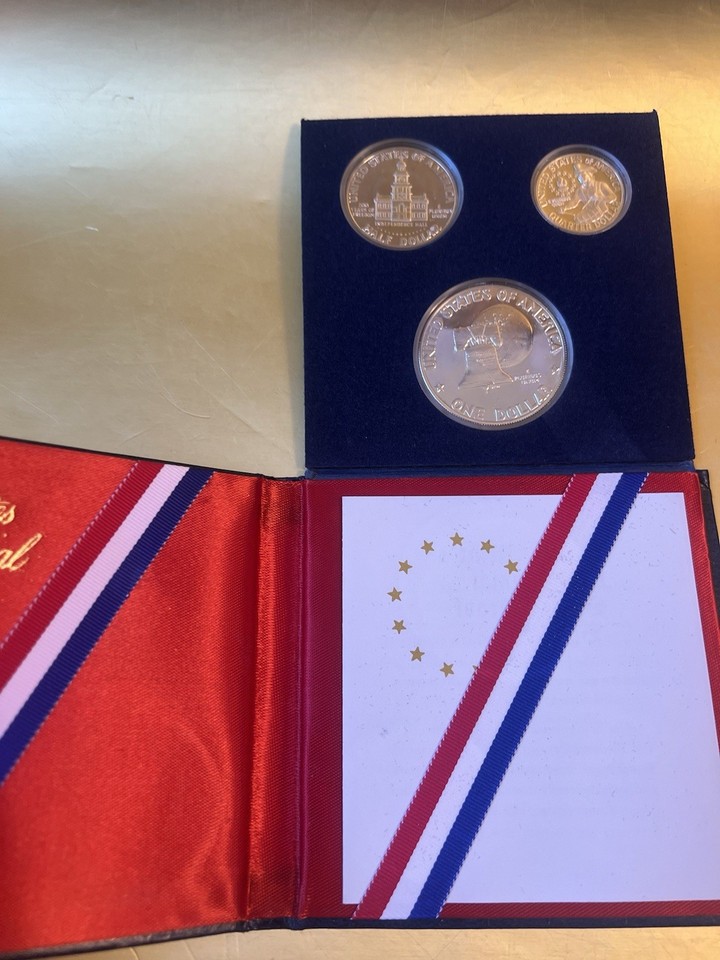 U.S. BICENTENNIAL SILVER PROOF SET 1776-1976 - 3 Coins 40% Silver | eBay