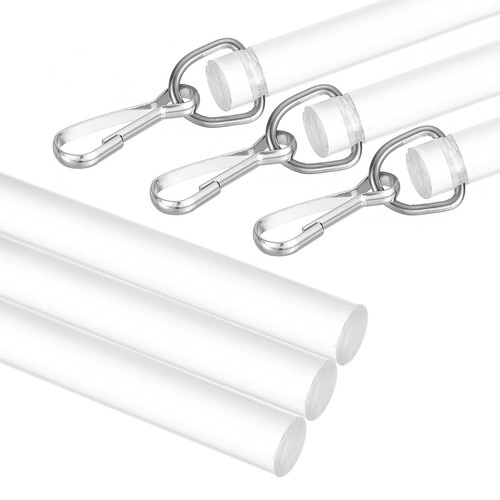 3Pcs 36" Acrylic Drapery Wand, Universal Curtain Pull Rod with Snap ...