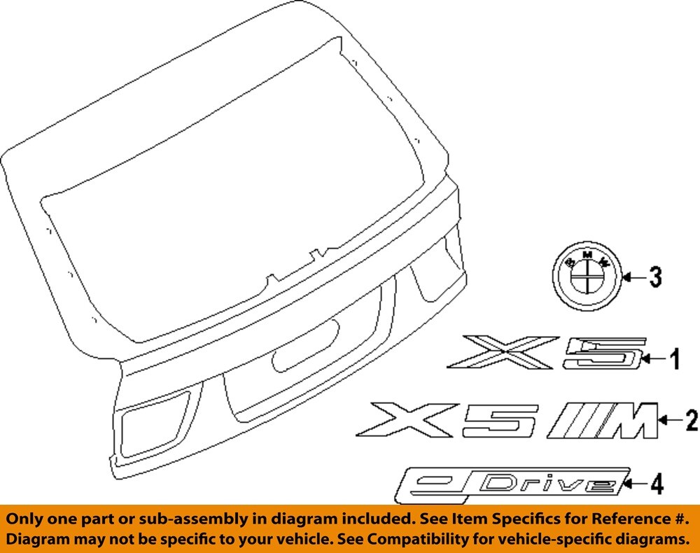 OEM BMW X5 X6 Rear Gate Emblem 51147294465 for sale online | eBay