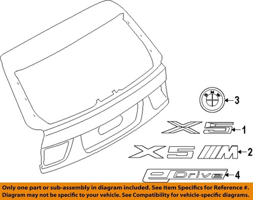 OEM BMW X5 X6 Rear Gate Emblem 51147294465 for sale online | eBay