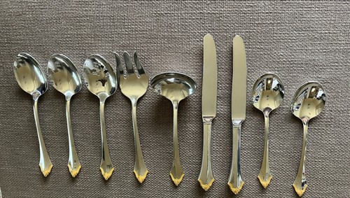 Oneida Community GOLDEN KENWOOD Stainless Flatware 9 Pcs. serving ...