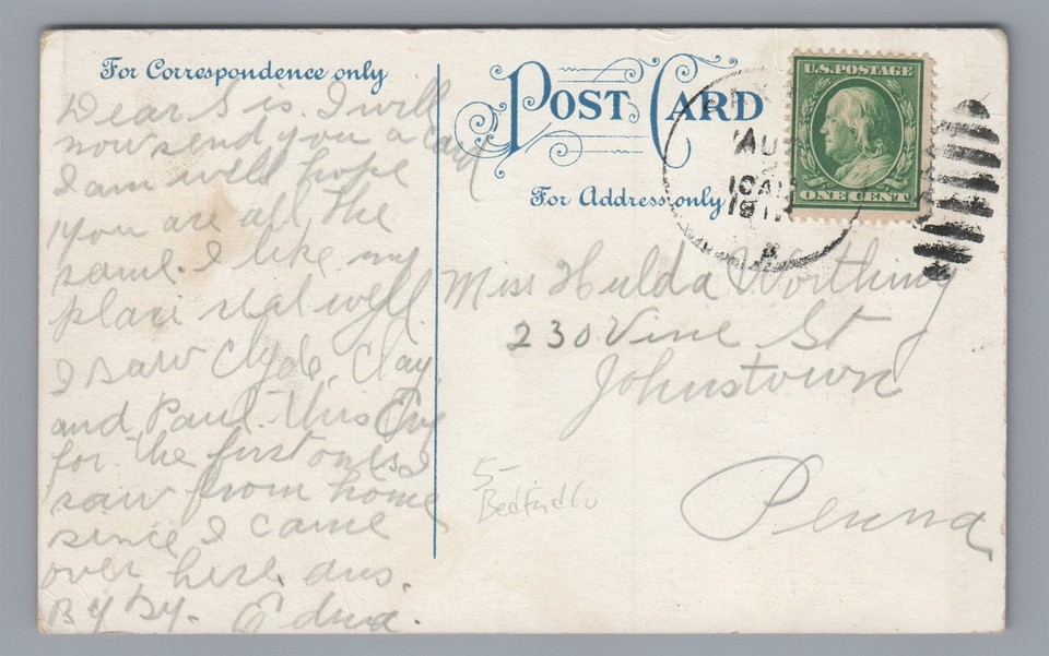 Romantic Couple Pennant SAXTON PA Bedford County Pennsylvania Postcard ...