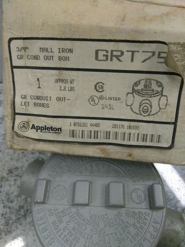 Appleton GRT75 3/4" Mall Iron GR Conduit Outlet Box GR-EFHC SER(13B2MS ...