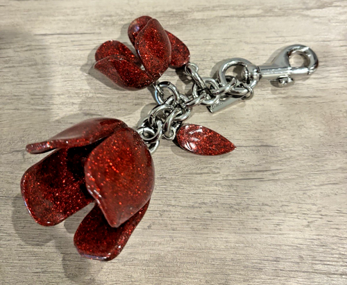 Coach Resin Red Glitter Tea Rose Handbag Charm Keychain | eBay