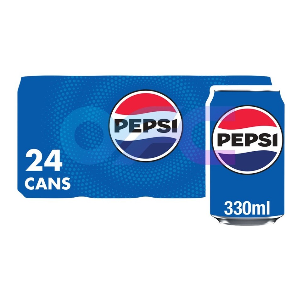 Pepsi Cola Cans 24 Pack (24 x 330ml) Carbonated Soft Drinks | Fizzy ...