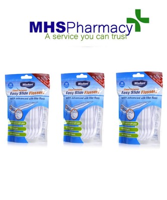 Wisdom Easy Slide Angled Flosser 'Y' Shaped Harp Flosser 3 Packs of 30 ...
