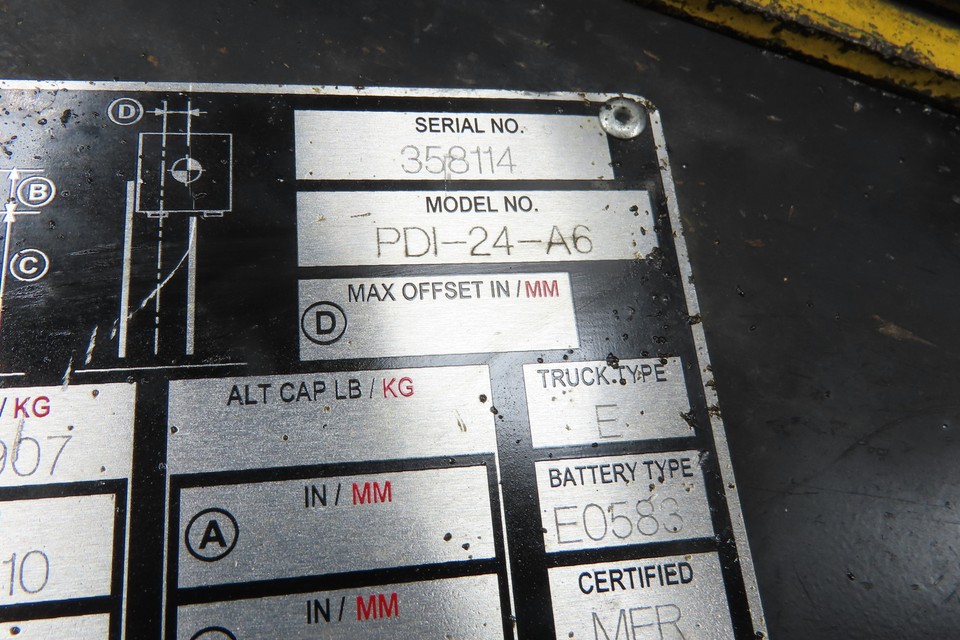 Big Joe PDI-24-A6 Walk Behind Pallet Lift Truck 2000lbs 24V Straddle ...