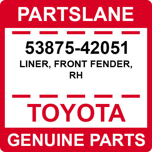 53875-42051 Toyota OEM Genuine LINER, FRONT FENDER, RH | eBay