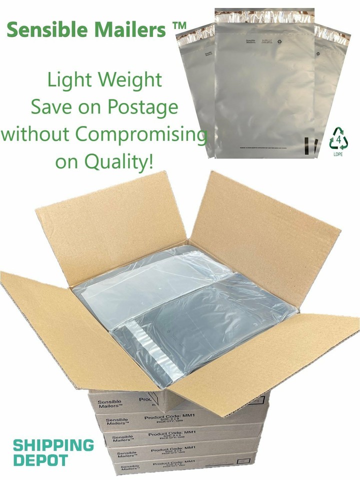 Fully Recycled Poly Mailers Earth Friendly Shipping Bags - Sensible ...