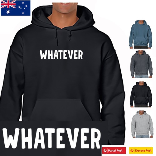 WHATEVER Hoodie Black Grey Funny Hoodies Mens Unisex Aussie Slang ...