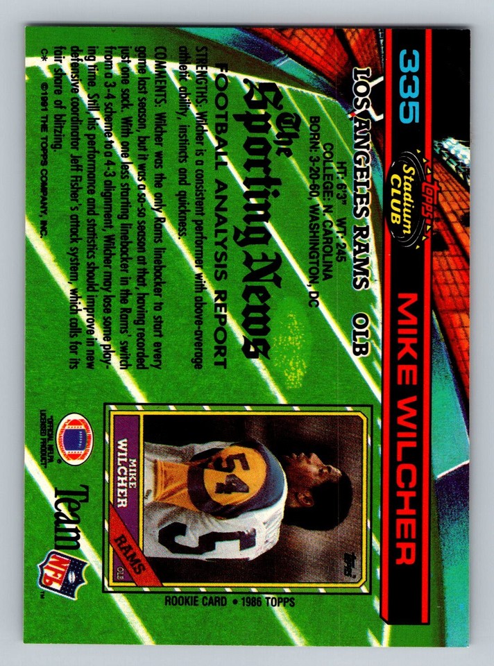 1991 Stadium Club #335 Mike Wilcher Los Angeles Rams | eBay