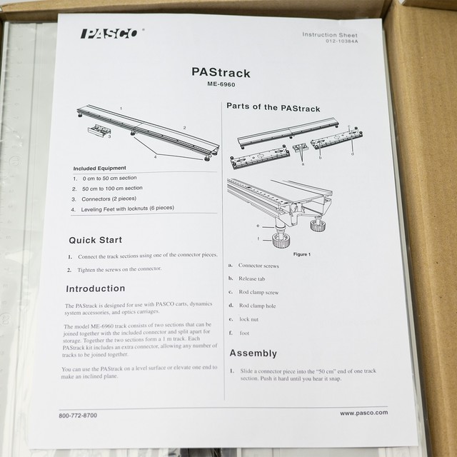 Pasco Scientific PAStrack Cart Tracks ME-6960 for sale online | eBay