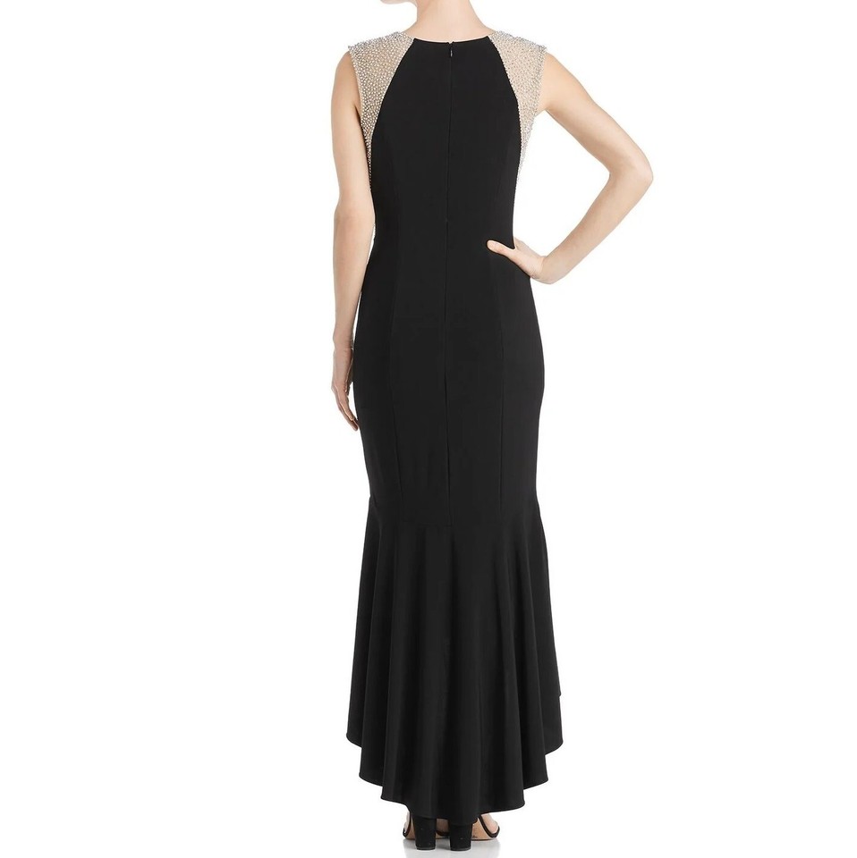 Avery G Womens 10 Black Nude Bedazzled Sleeveless Gown Dress NWT CZ77 ...