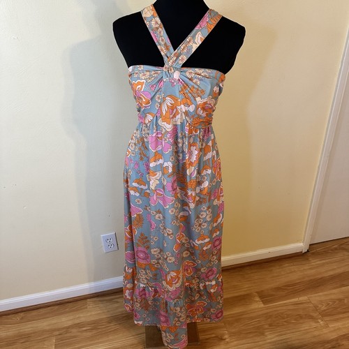Grace Karin Womens Floral Retro Midi Dress Small Grey 1960s Style Sundress | eBay