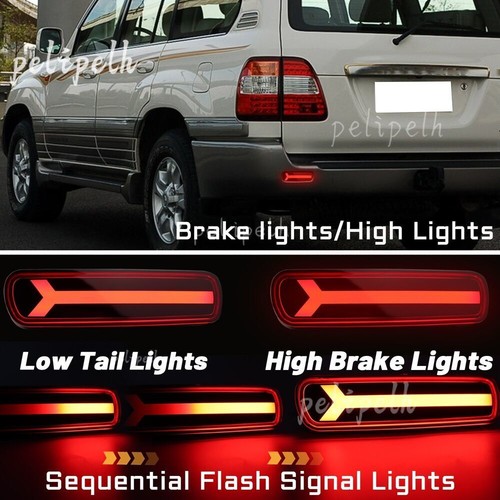 For Toyota Land Cruiser/Lexus LX470 1998-2007 LED Rear Bumper Reflector ...