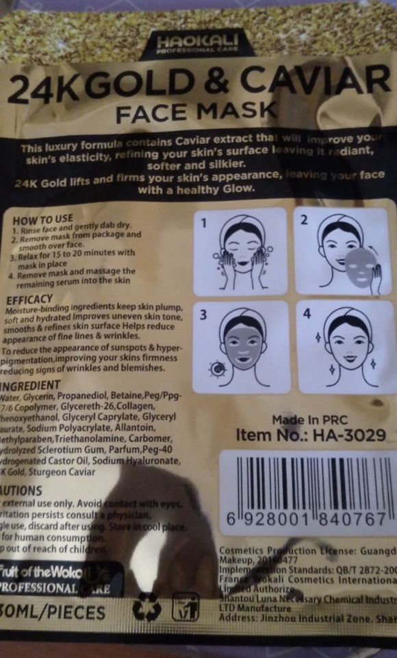 HAOKALI 24K Gold & Caviar Face Mask | eBay