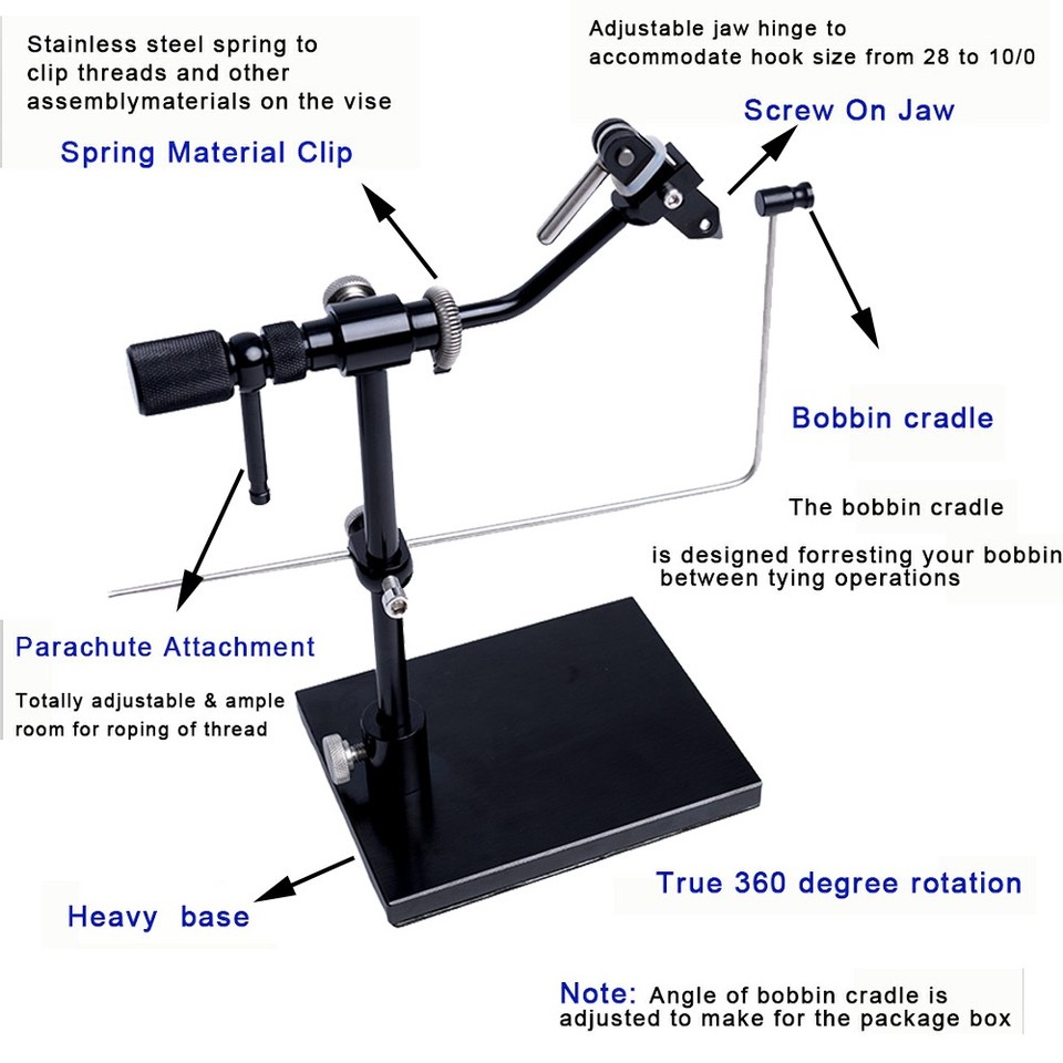 Kylebooker Rotary Fly Tying Vise with Travel Case Fly Tying Vice Kit | eBay