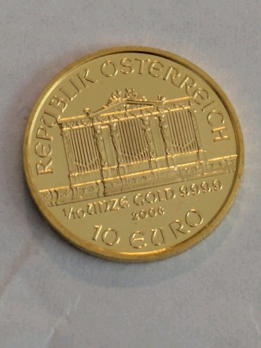 2006 10 Euro Austrian Gold Philharmonic .9999 1/10 oz Brilliant ...