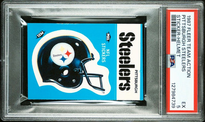 1987 Fleer Helmet Stickers Pittsburgh Steelers PSA 5 EX (RARE: PSA Pop ...