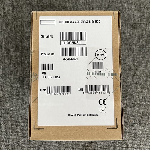 New 765464-B21 HPE 1TB 12G SAS 7.2K SFF SC 512e 2.5″ DS w/Caddy HDD ...
