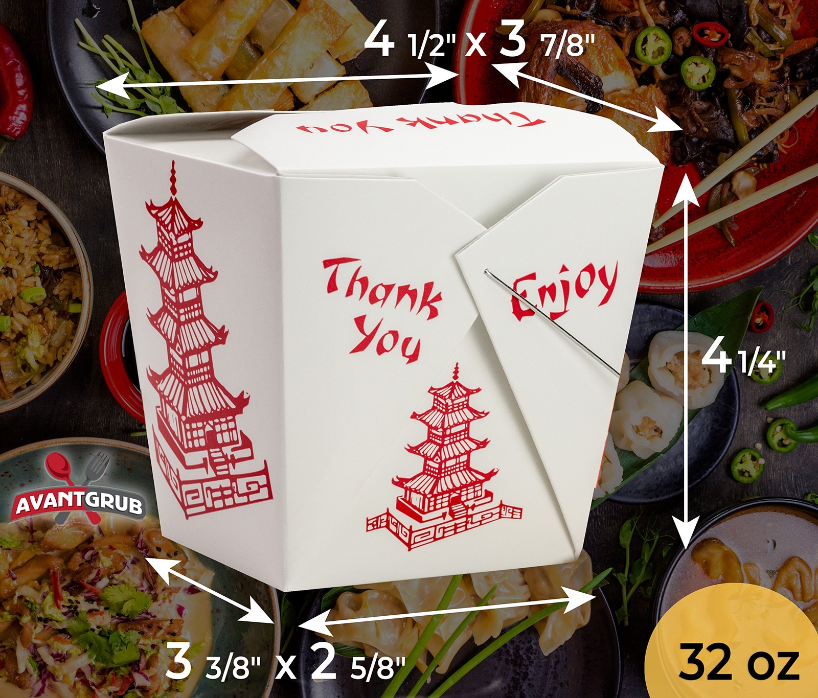 Food Storage Container, Greaseproof Chinese Take Out Box With ...