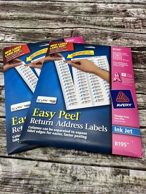 2-Pack Avery Easy Peel Inkjet Address Labels 23x1-34 White 1500 Pack ...