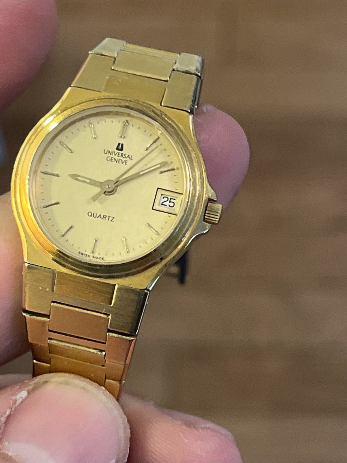 Swiss Universal Geneve Ladies Watch 18k Gold Electroplate Quartz W ...