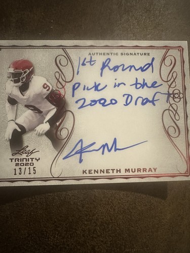 2020 Leaf Trinity Signatures Red Foil /15 Kenneth Murray #A-KM2 Rookie ...