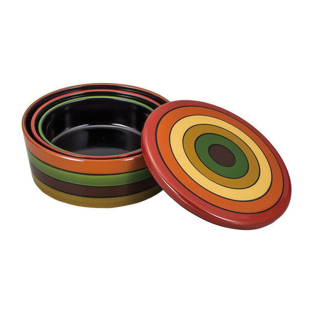 isuke Small Nested 3-tiered Container with lid "KOMA" Lacquerware Japan ...