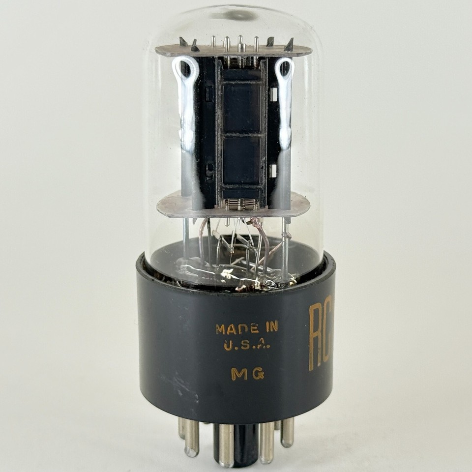 (1) Tested RCA 6SN7GTB Tube Black Stagger Ladder Plates Date Code MG ...