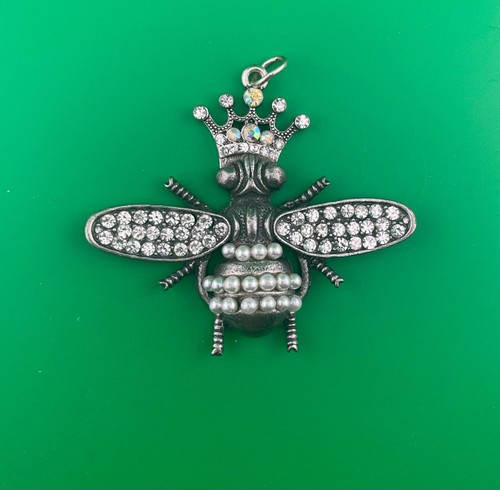 Queen Bee Crowned Rhinestones Faux Pearls Pendant | eBay