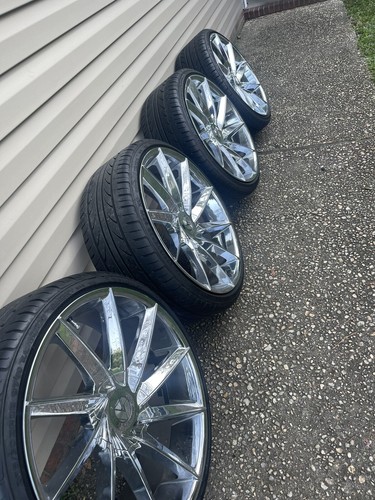 used 22 inch chrome rims and new tires | eBay