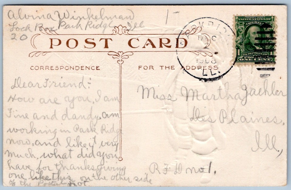 Postcard Thanksgiving Day Pilgrim Hunter Turkey Gun Signed Fred ...