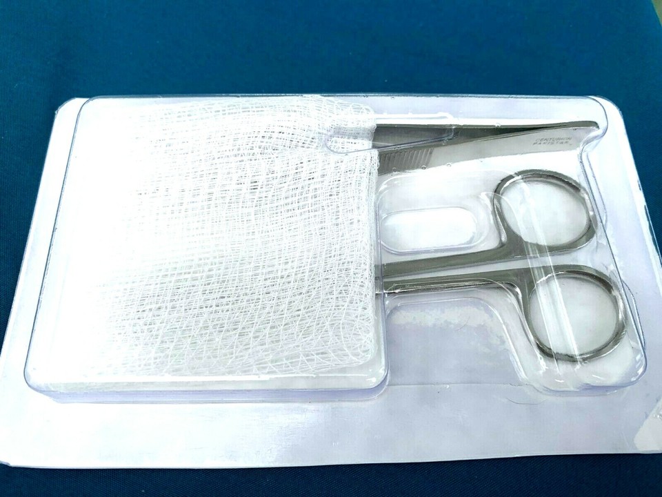 Centurion Suture Removal Tray Scissors, Forcep, Gauze Sponge | eBay