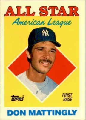 1988 Topps #386 Don Mattingly 1987 AL 1st Base All Star Yankee FREE ...